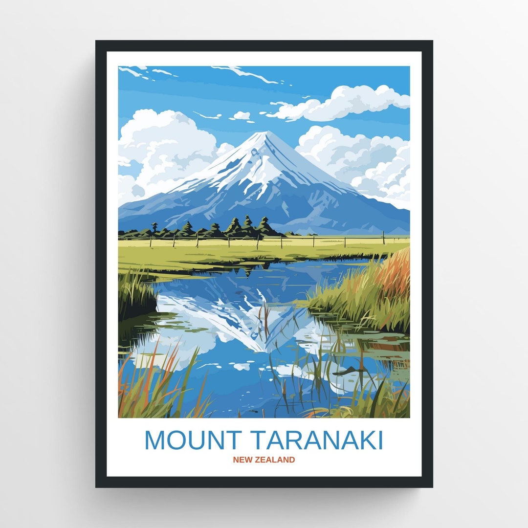 Mount Taranaki Digital Art - Taranaki Poster for Home Decor - Perfect ...