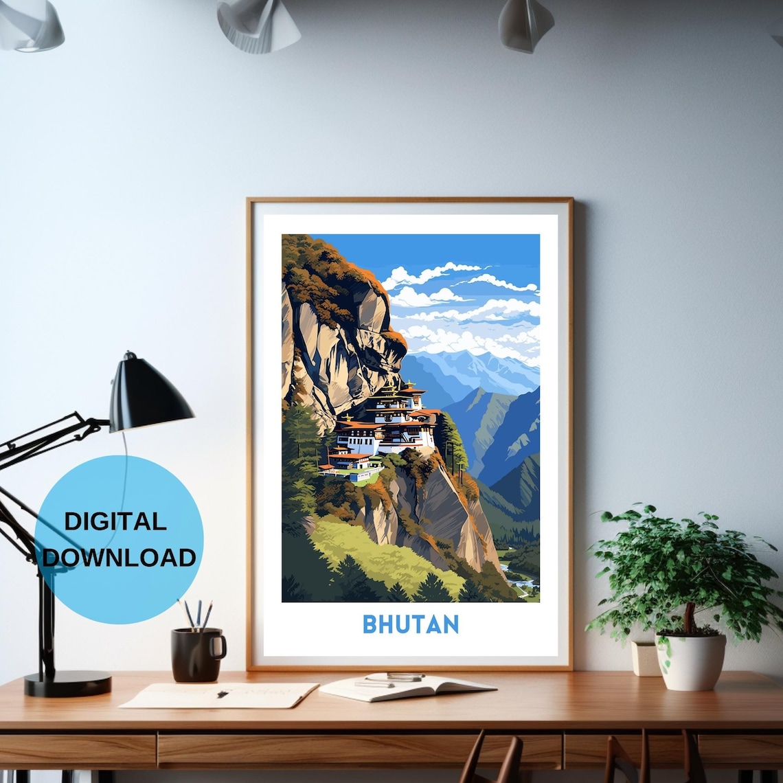 Bhutan Dreamscape Travel Wall Art Enchanting Bhutan Artwork Bhutan ...