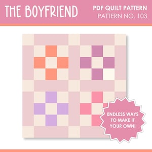 Easy Quilt Pattern PDF | the Boyfriend Quilt Pattern | Beginners Quilt ...