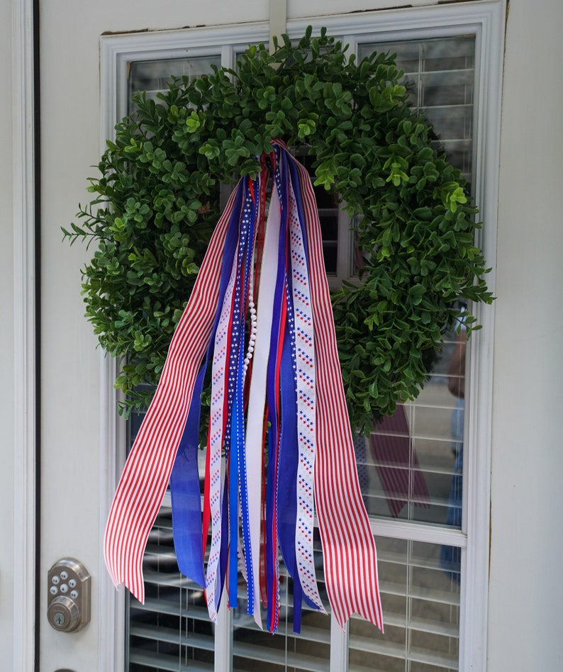 Red White and Blue Ribbon Bunch, Ribbon Set, Wreath Ribbon Set, Ribbon ...