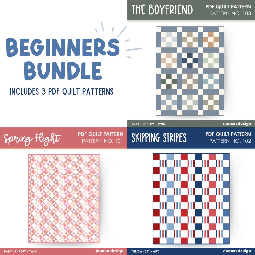 Beginners Quilt Pattern PDF Bundle - Includes 3 PDF Beginner Quilt ...