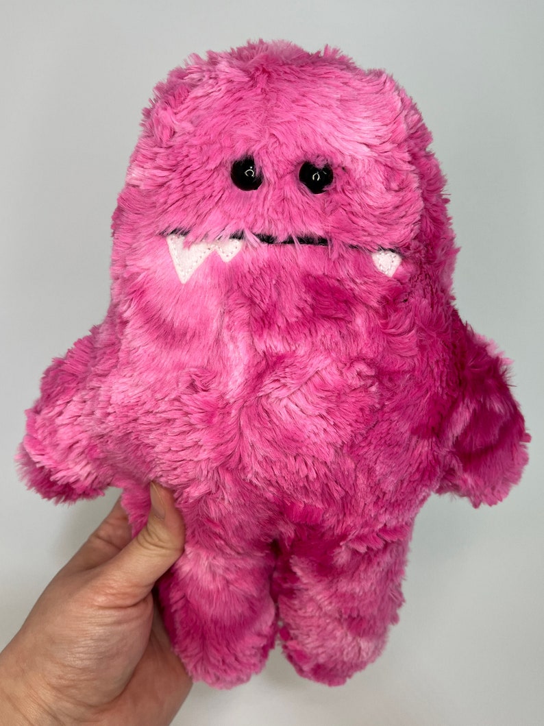 Handmade Fuzzy Pink Monster Plush - Etsy