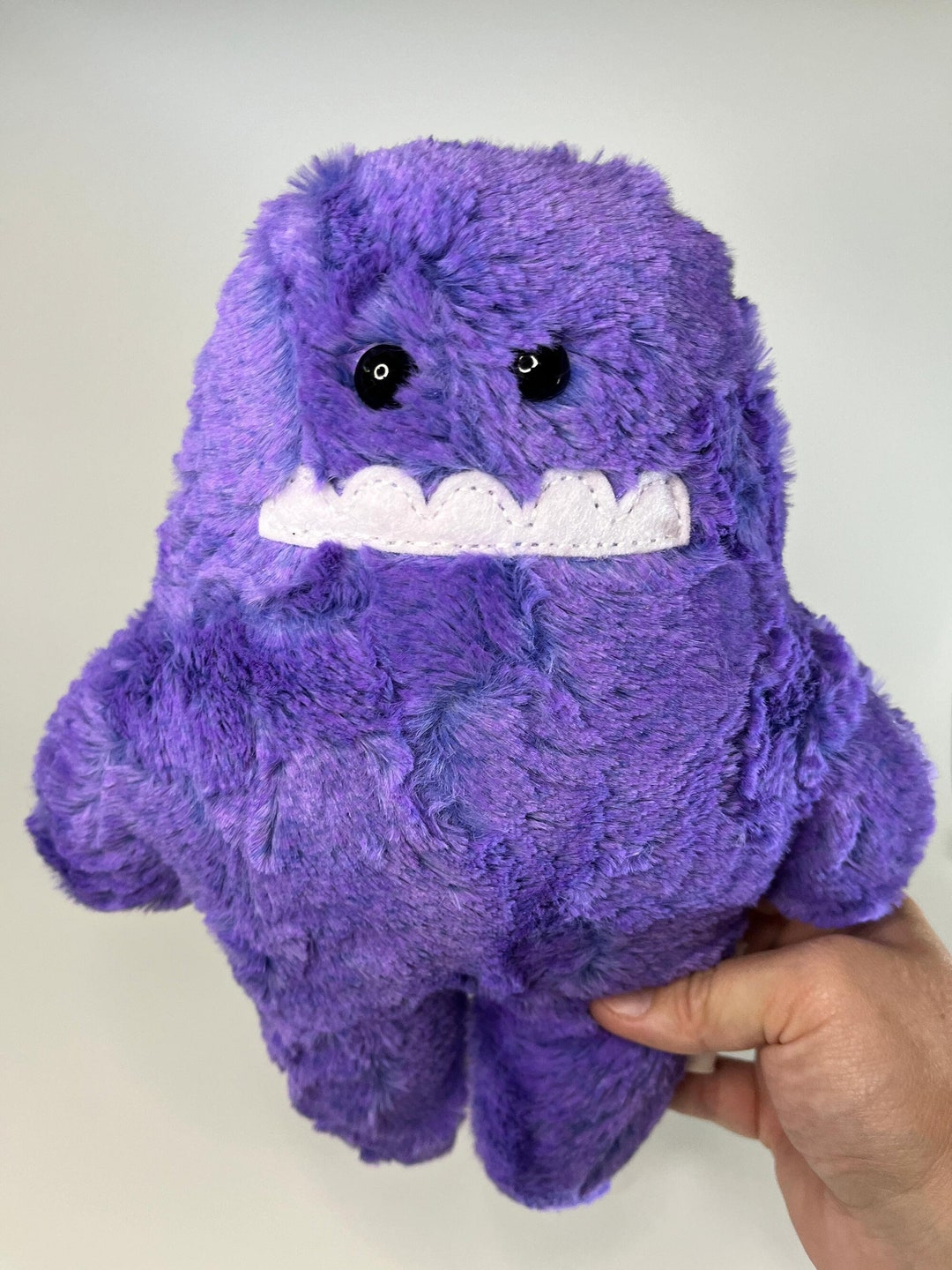 Handmade Fuzzy Purple Monster Plush - Etsy