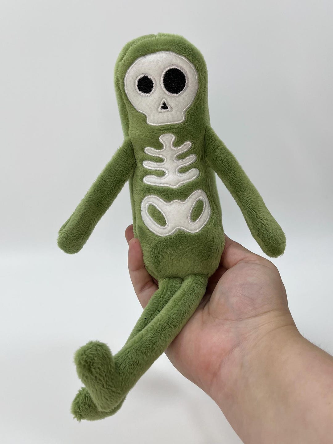 Bone-chilling Skeleton Dill Dude - Handmade Pickle Plush Toy - Etsy