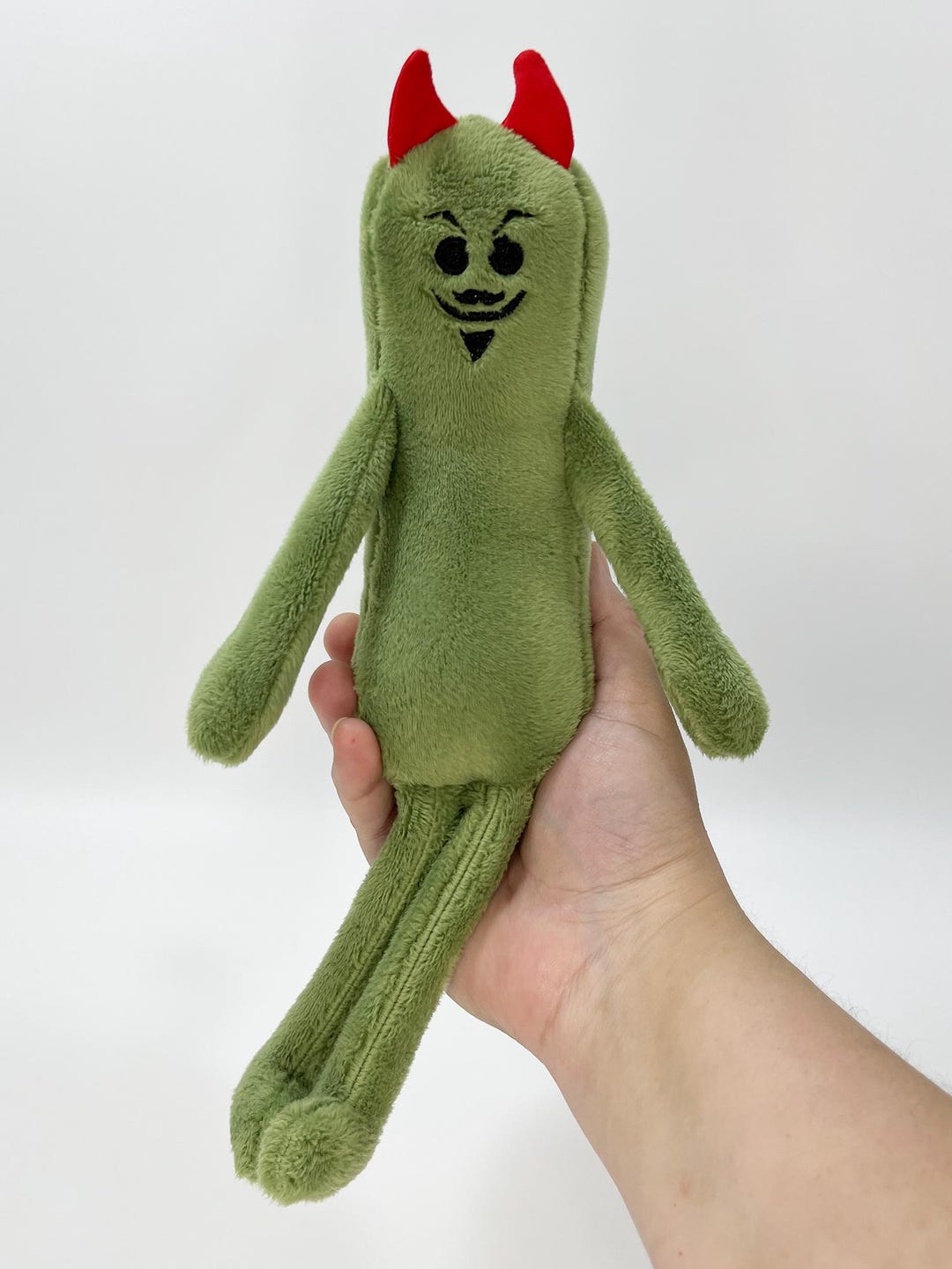 Devilish Dill Dude - Handmade Pickle Plush Toy - Etsy