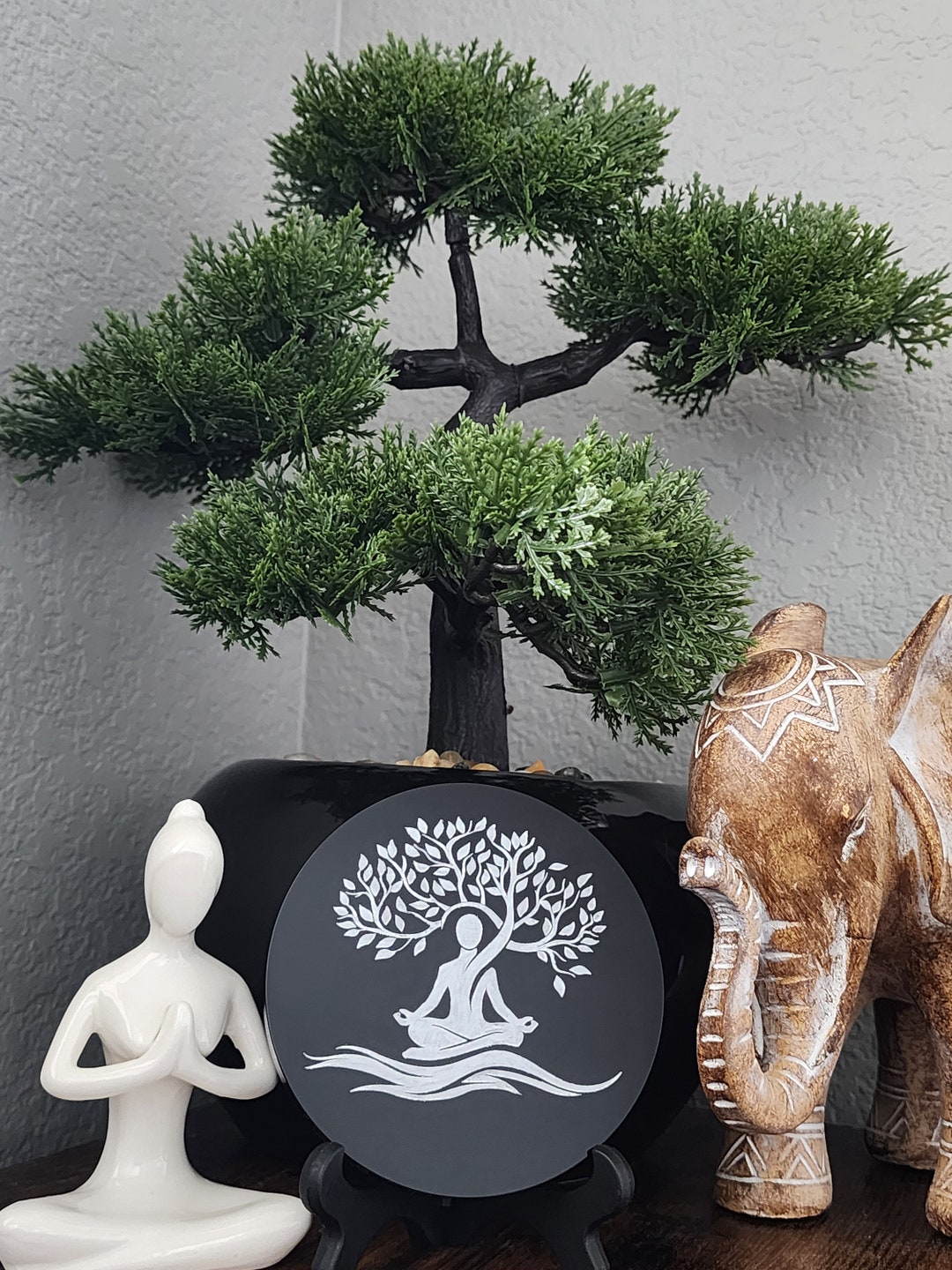 Black Obsidian Stone Tree of Life Meditation Engraving - Etsy