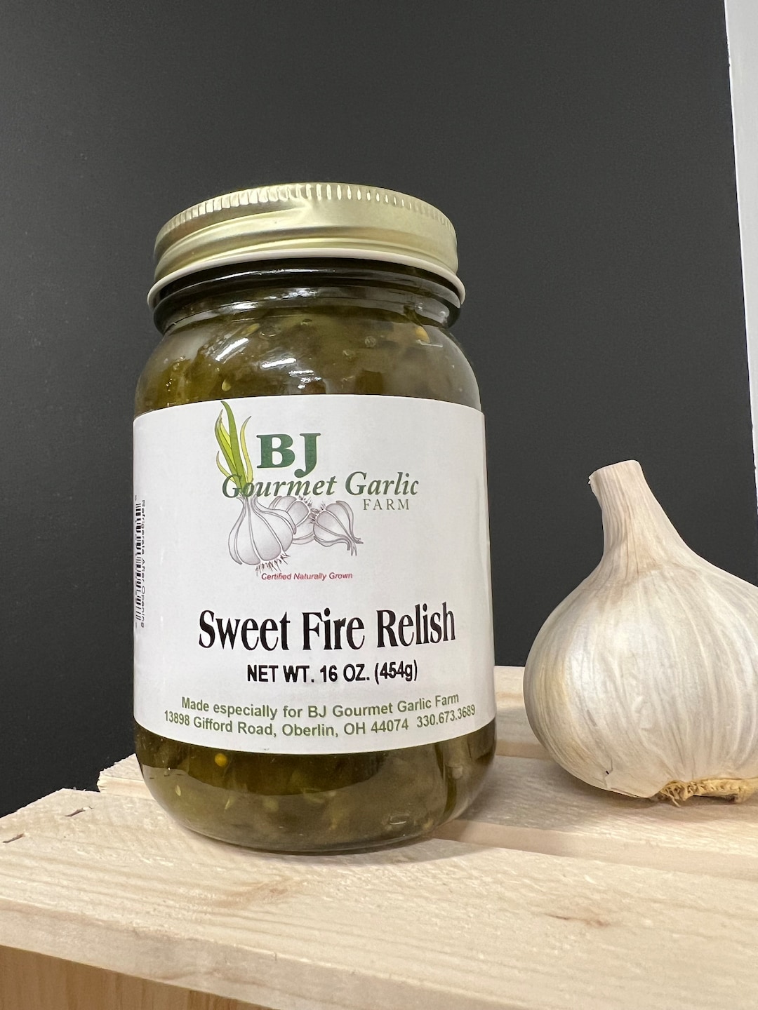 Sweet Fire Relish 16 Ounce Jar BJ Gourmet Garlic Farm - Etsy