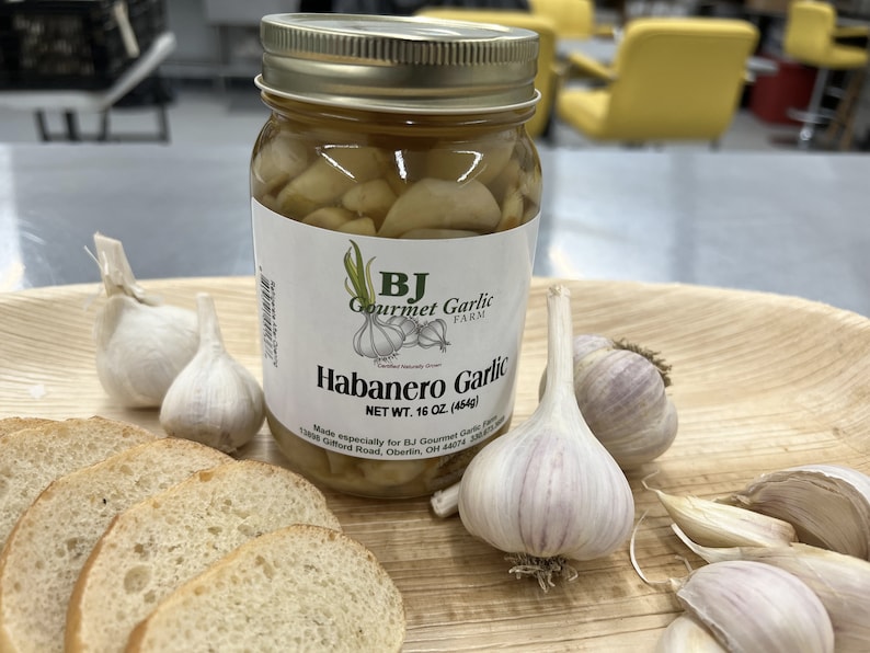 Habanero Dilled Garlic 16 Ounce Jar BJ Gourmet Garlic Farm Spicy Snacks ...