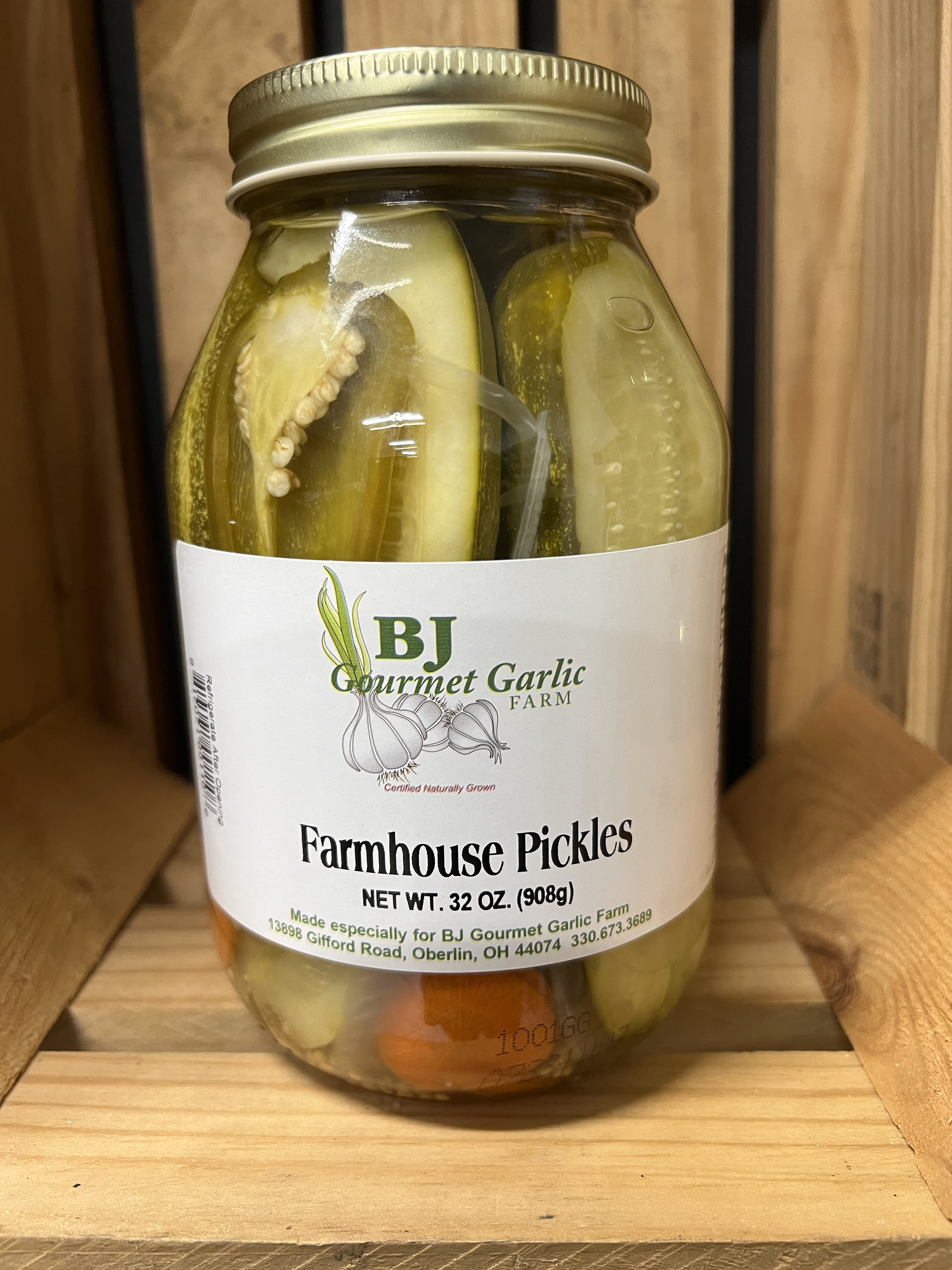 Farmhouse Pickles 32 Ounce Large Jar BJ Gourmet Garlic Farm - Etsy