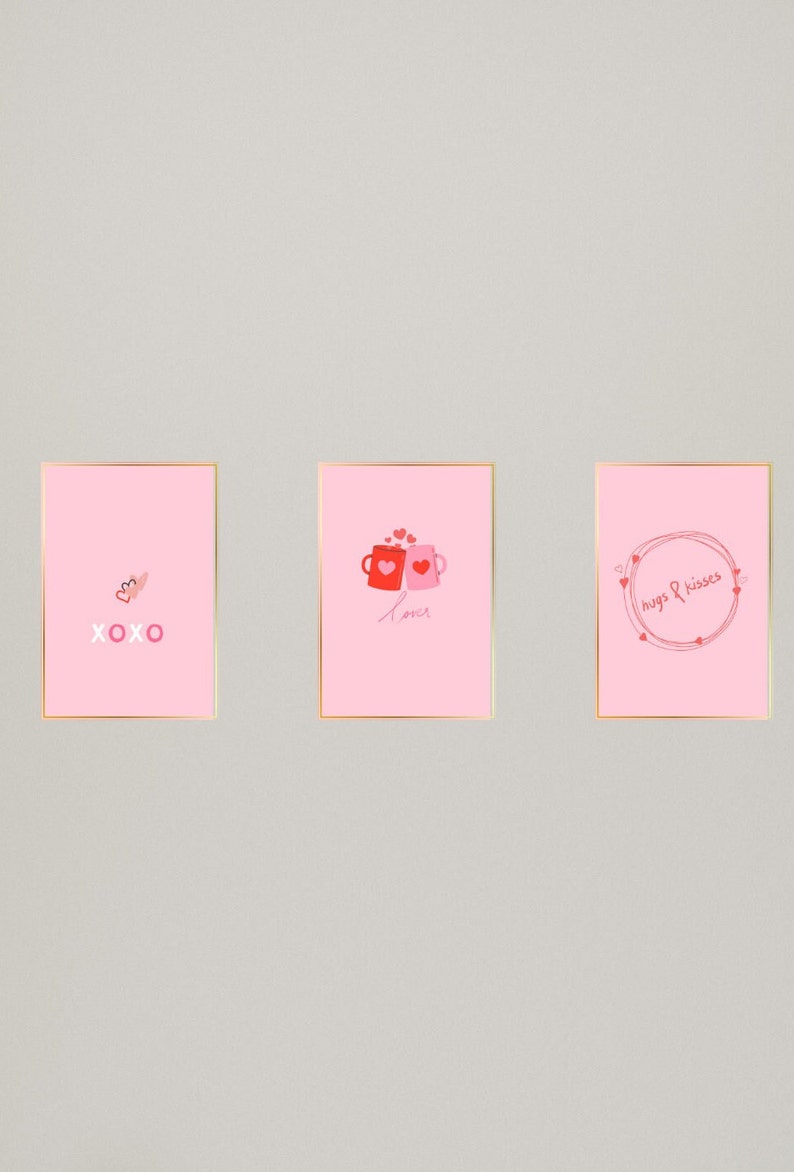 Valentines Day Decor Bundle of 3 Printables, Valentine Party Decor ...