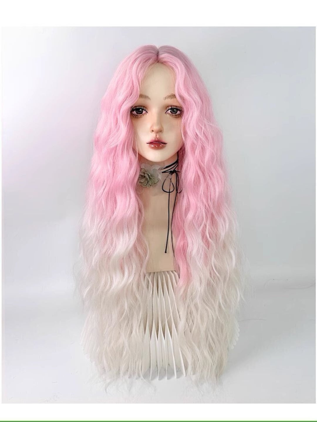 Ombre Pink and Golden Wavy Long Wig |anime Cosplay Wig| Hariloss, Chemo ...