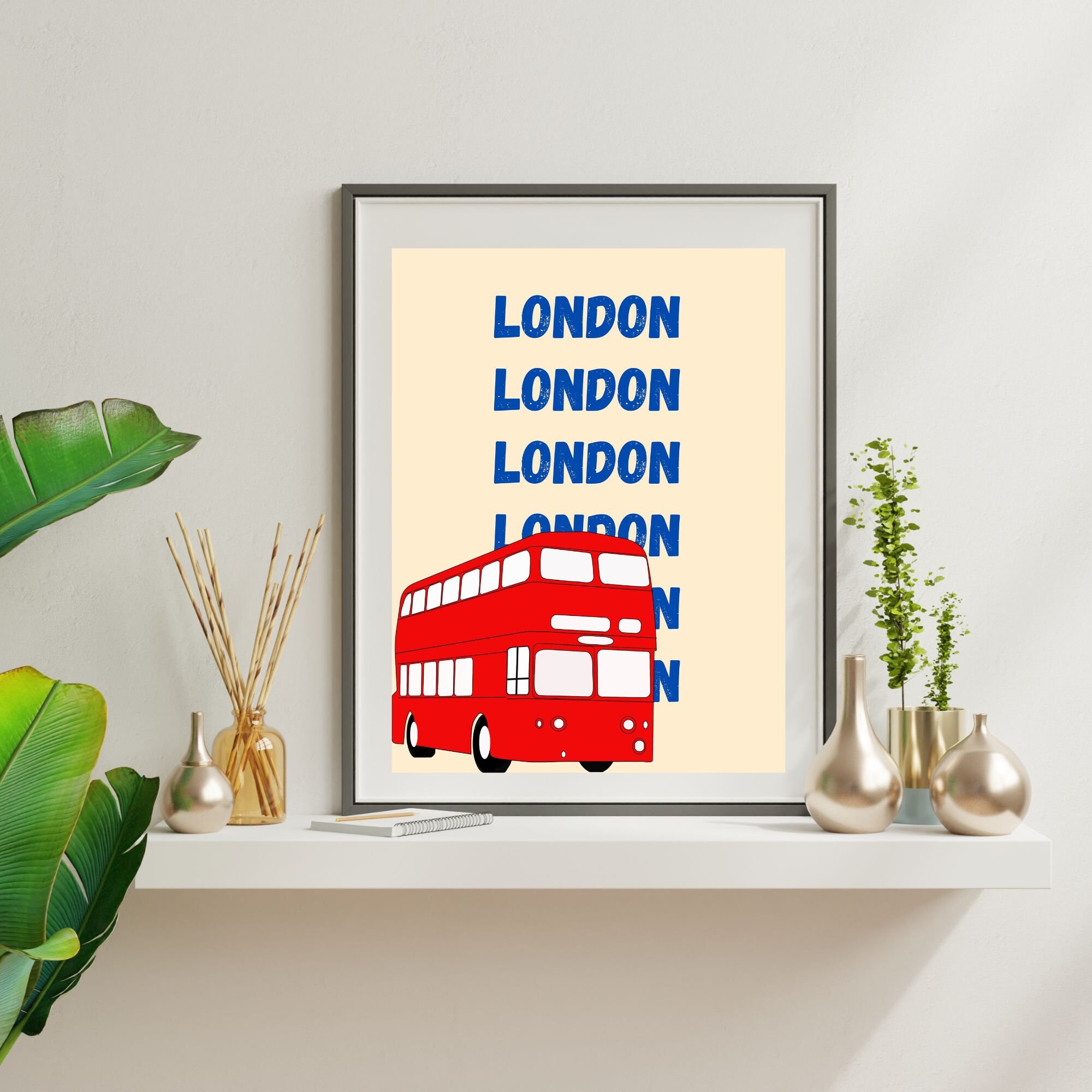 London Digital Print Iconic Double Decker Bus With Stylish 'LONDON ...