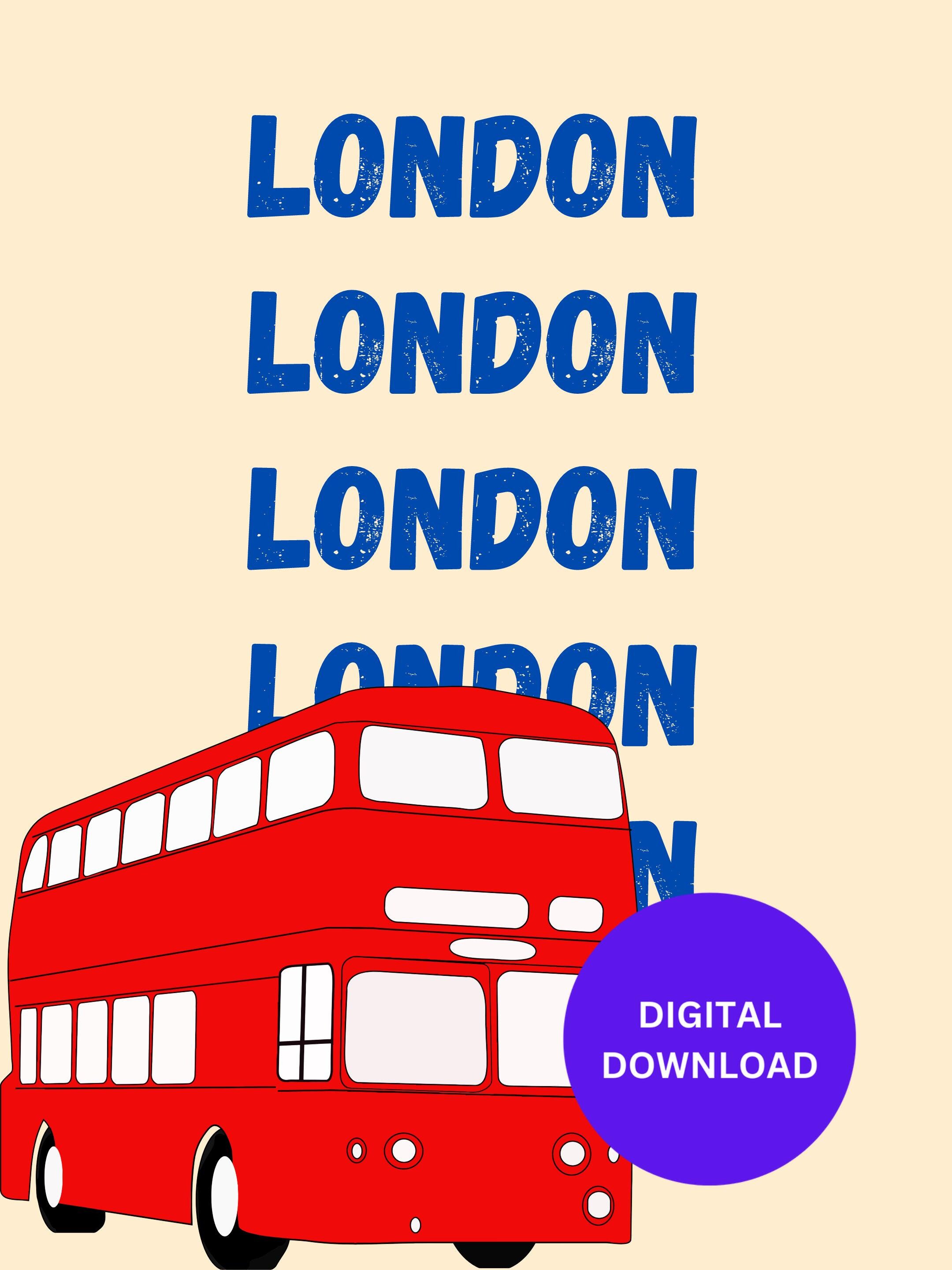 London Digital Print Iconic Double Decker Bus With Stylish 'LONDON ...
