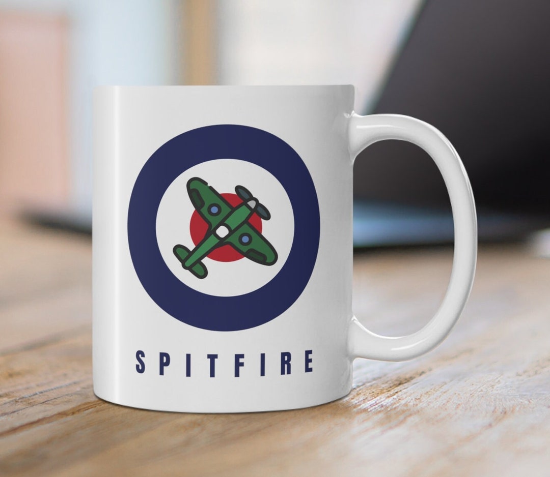 RAF Logo Spitfire Mug | Vintage Aircraft Coffee Cup | Air Force ...