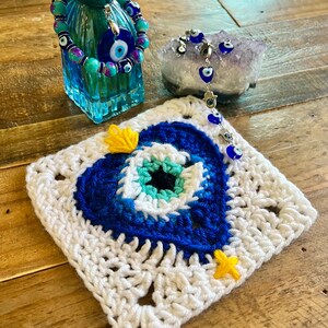 Nazar Heart/evil Eye Amulet Granny Square Crochet Pattern - PDF ...