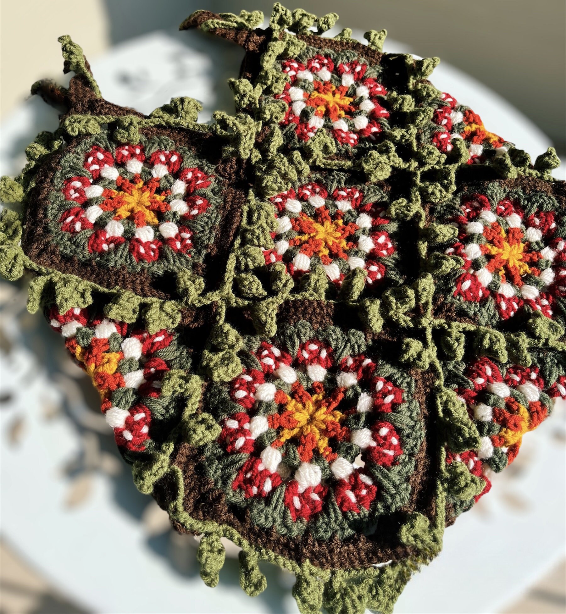 Mushroom Fairy Ring Granny Square Crochet Pattern PDF Instructions - Etsy