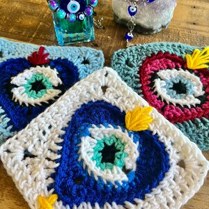 Nazar Heart/evil Eye Amulet Granny Square Crochet Pattern - PDF ...