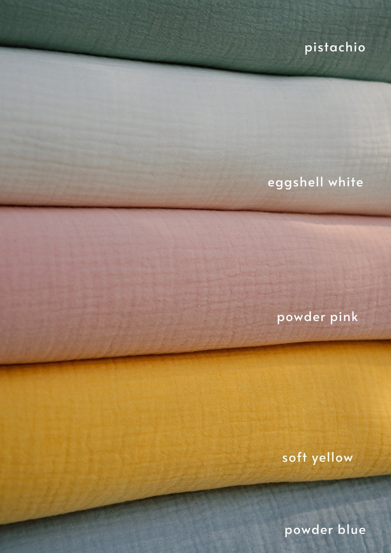Musselin Stoff Musselin Stoff pastellfarben neutrale Farben Meterware ...