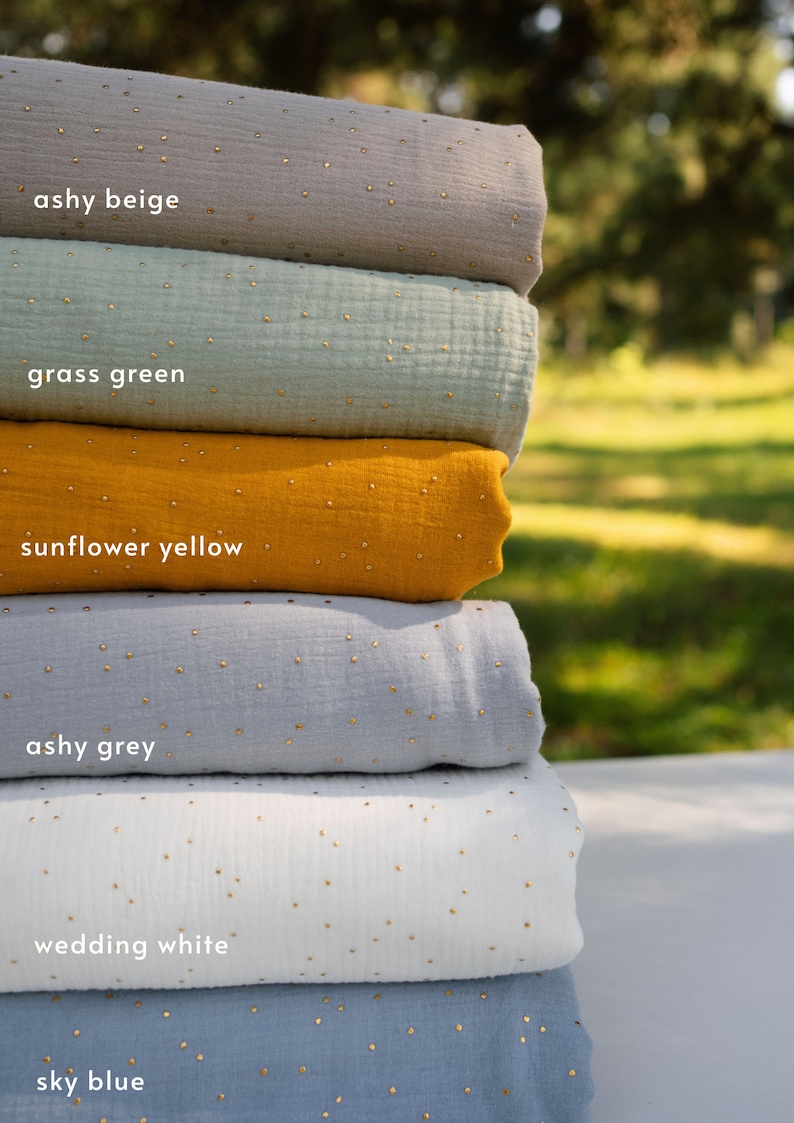 Double Gauze Muslin 100% Cotton Baby Crinkly Plain Lightweight Fabric ...