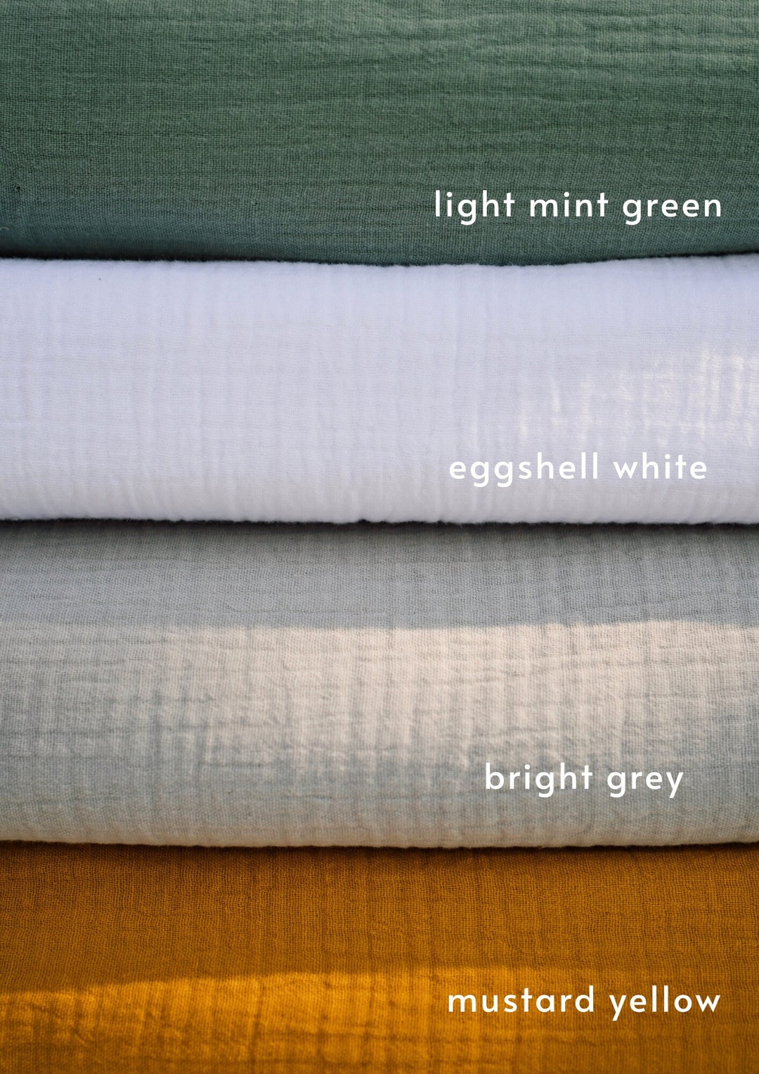 Double Gauze Muslin 100% Cotton Baby Crinkly Plain Lightweight Fabric ...