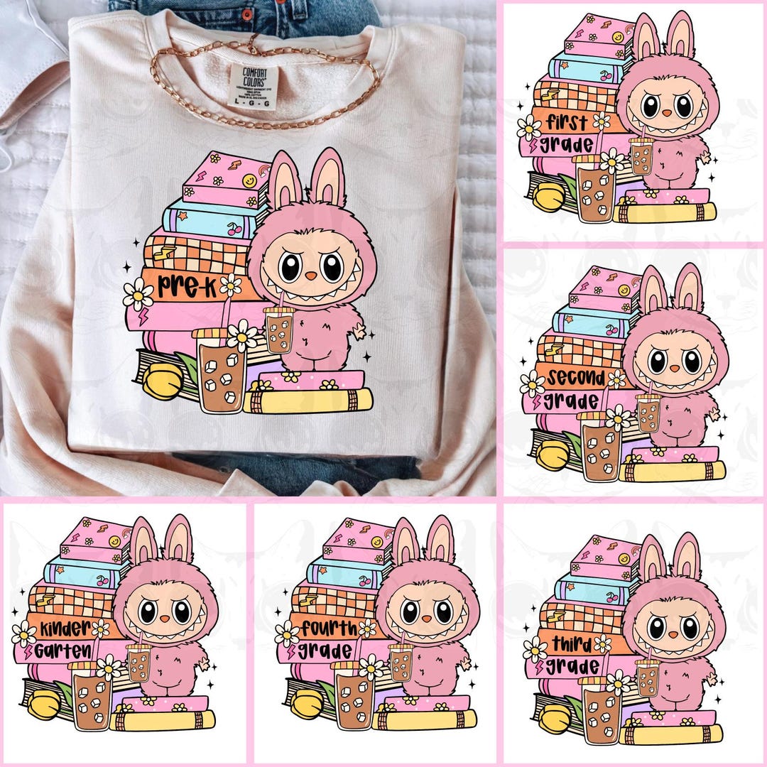 7 Labubu Back to School Bundle PNG SVG, Teacher First Day of School ...