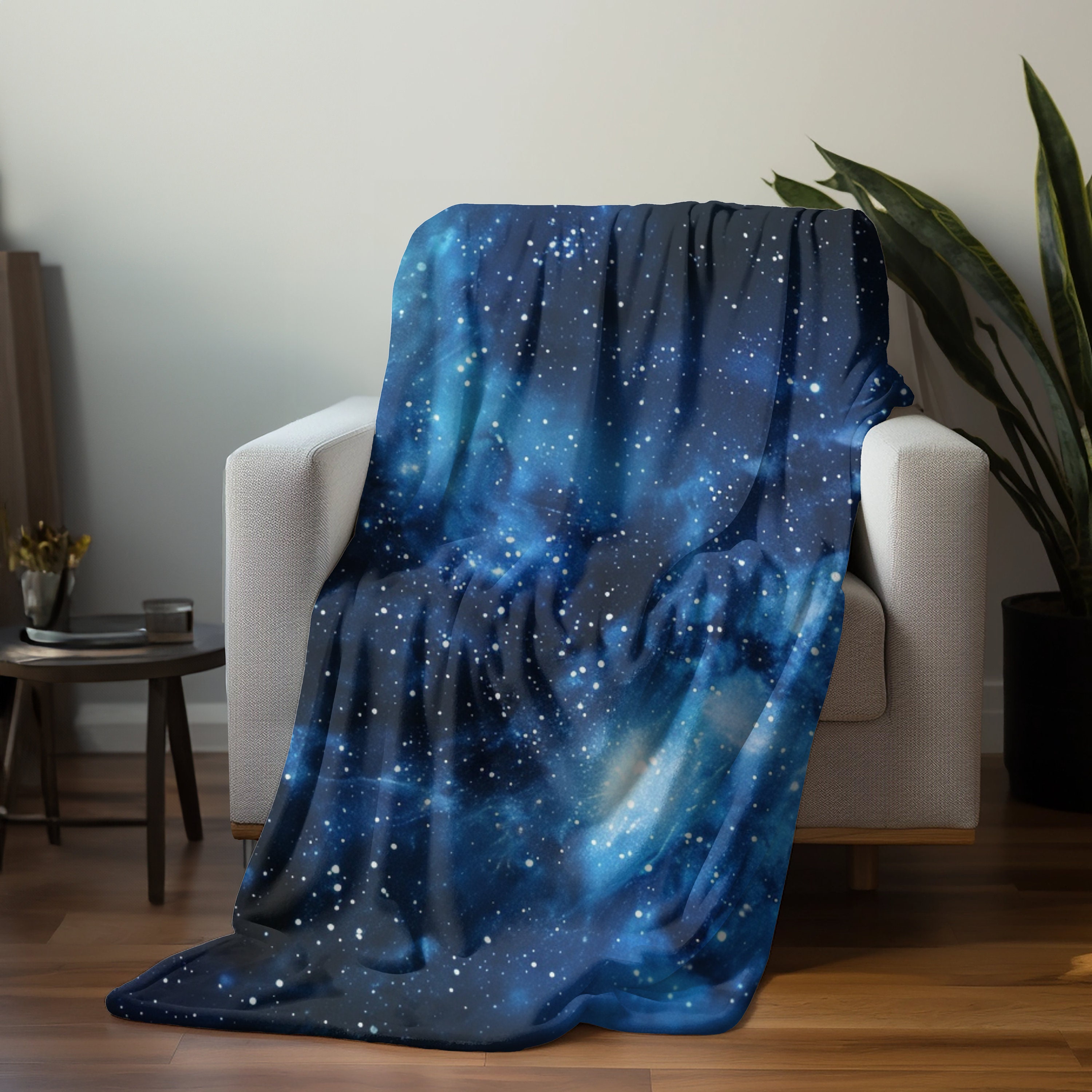 Blue Celestial Blanket Fantasy Galaxy Blanket Cozy Velveteen Throw Space Blanket Gift - Etsy