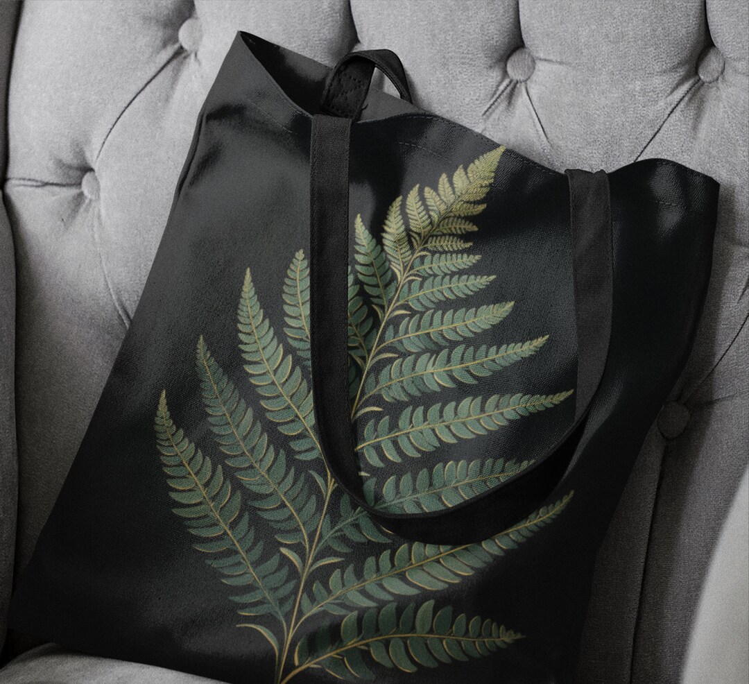 Vintage Ferns Tote Bag Dark Academia Reusable Grocery Bags Cottagecore ...