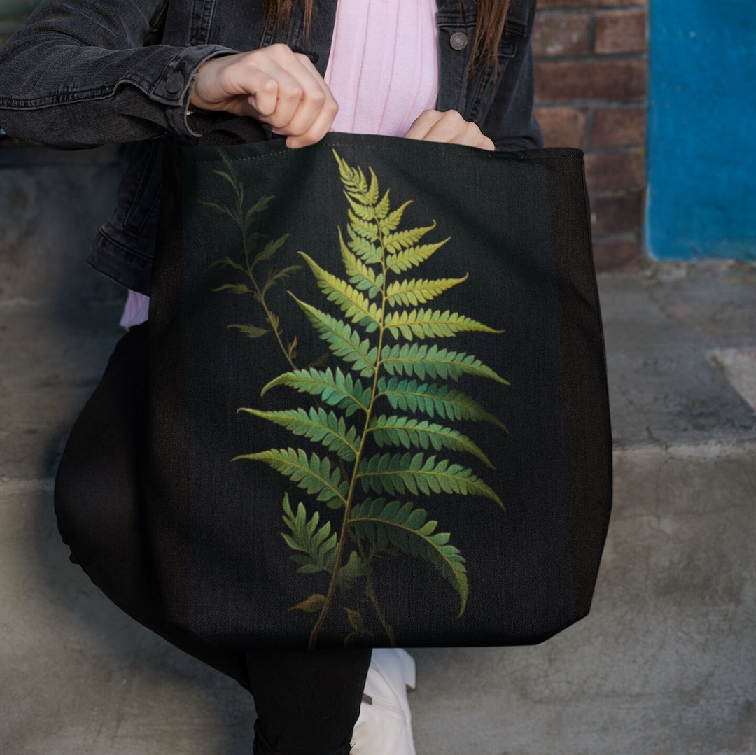 Fern Valley Tote Bag Dark Fairycore Reusable Grocery Bags Botanical ...