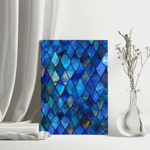 Blue Dragon Scale Journal Faux Stained Glass Gift Hardcover Notebook ...
