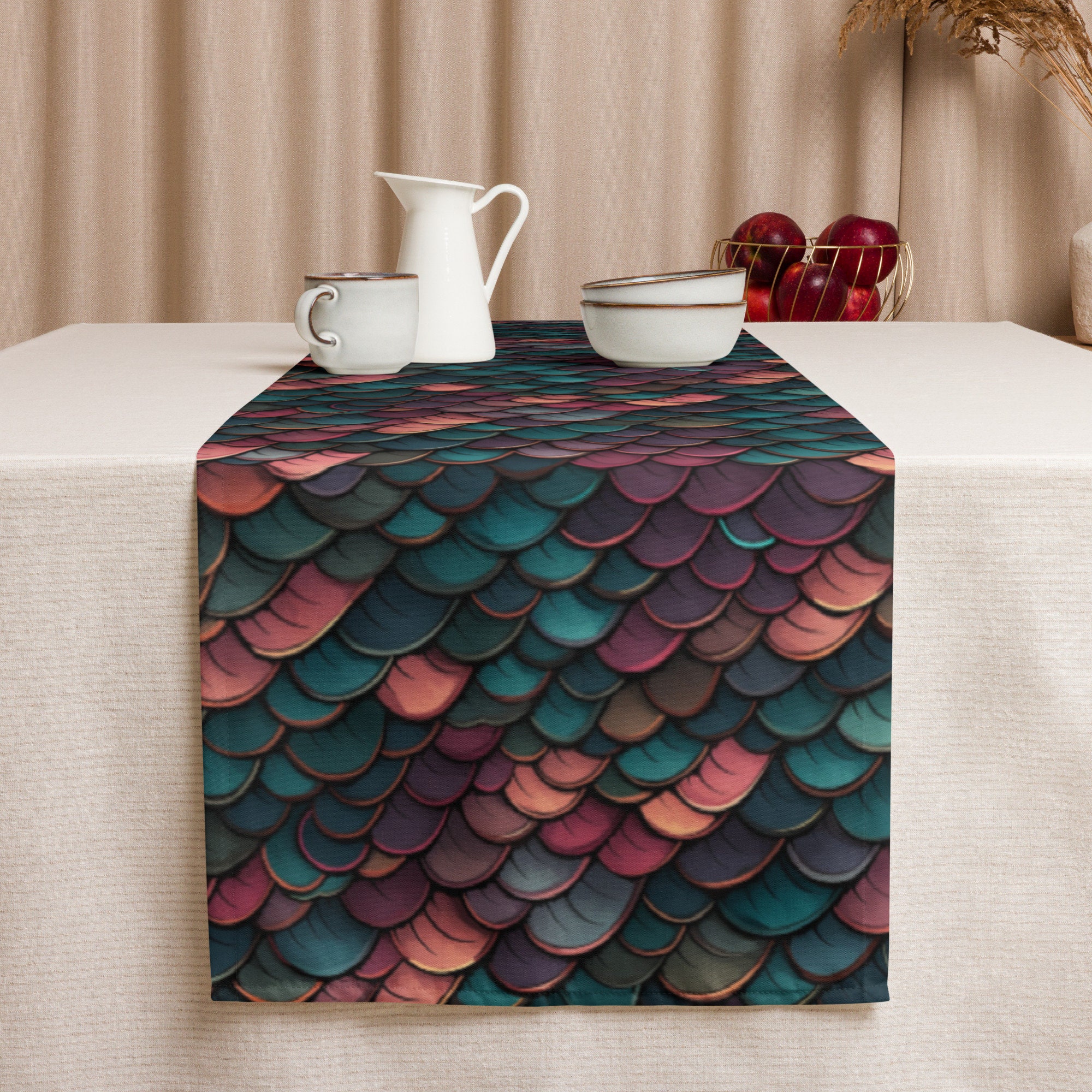 Dragon Scale Table Runner TTRPG Table Runner Dragon Lover Gift - Etsy