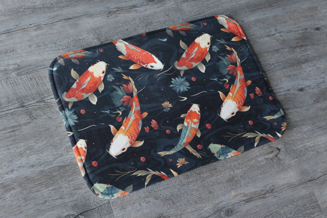 Koi Fish Bath Mat Relaxing Zen Bathroom Rug Absorbent Mat - Etsy