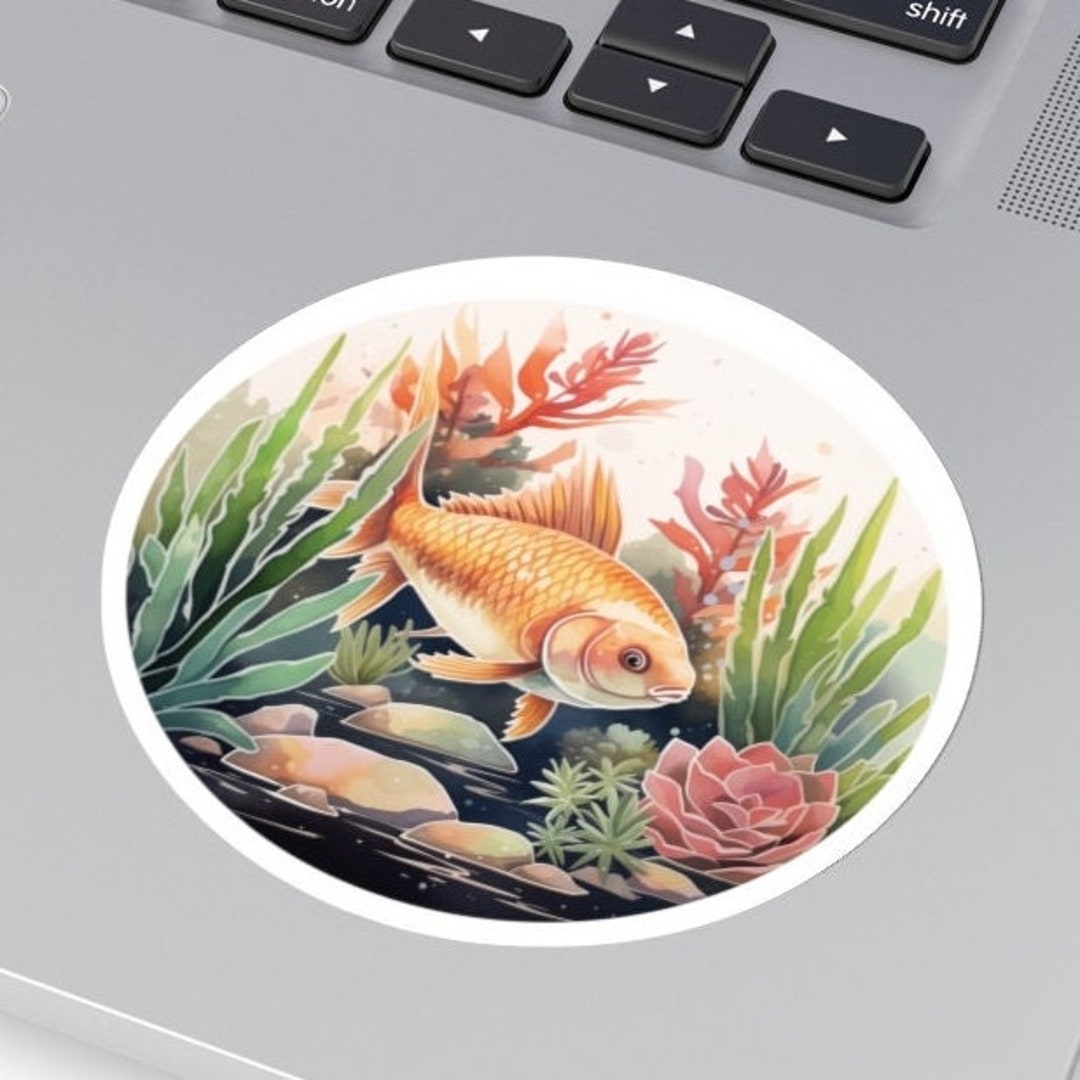 Fish Vinyl Sticker Goldfish Design Succulent Forest Decal Cute Kawaii ...
