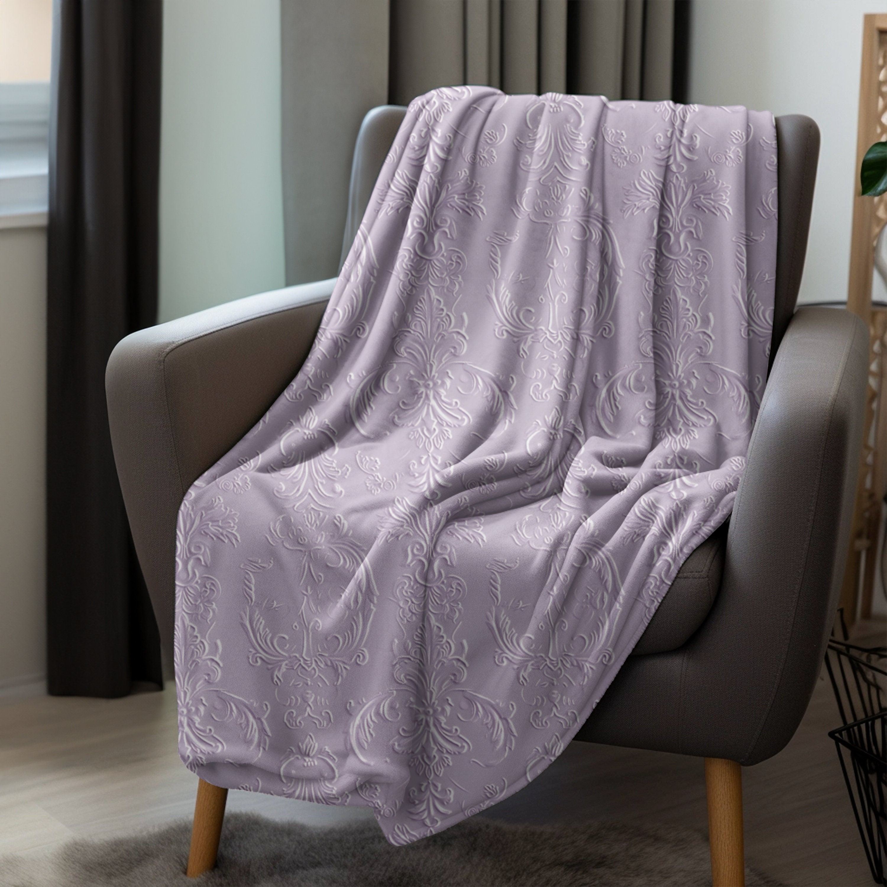 Baroque Lilac Blanket Purple Art Nouveau Blanket Gift Coquette Lilac ...