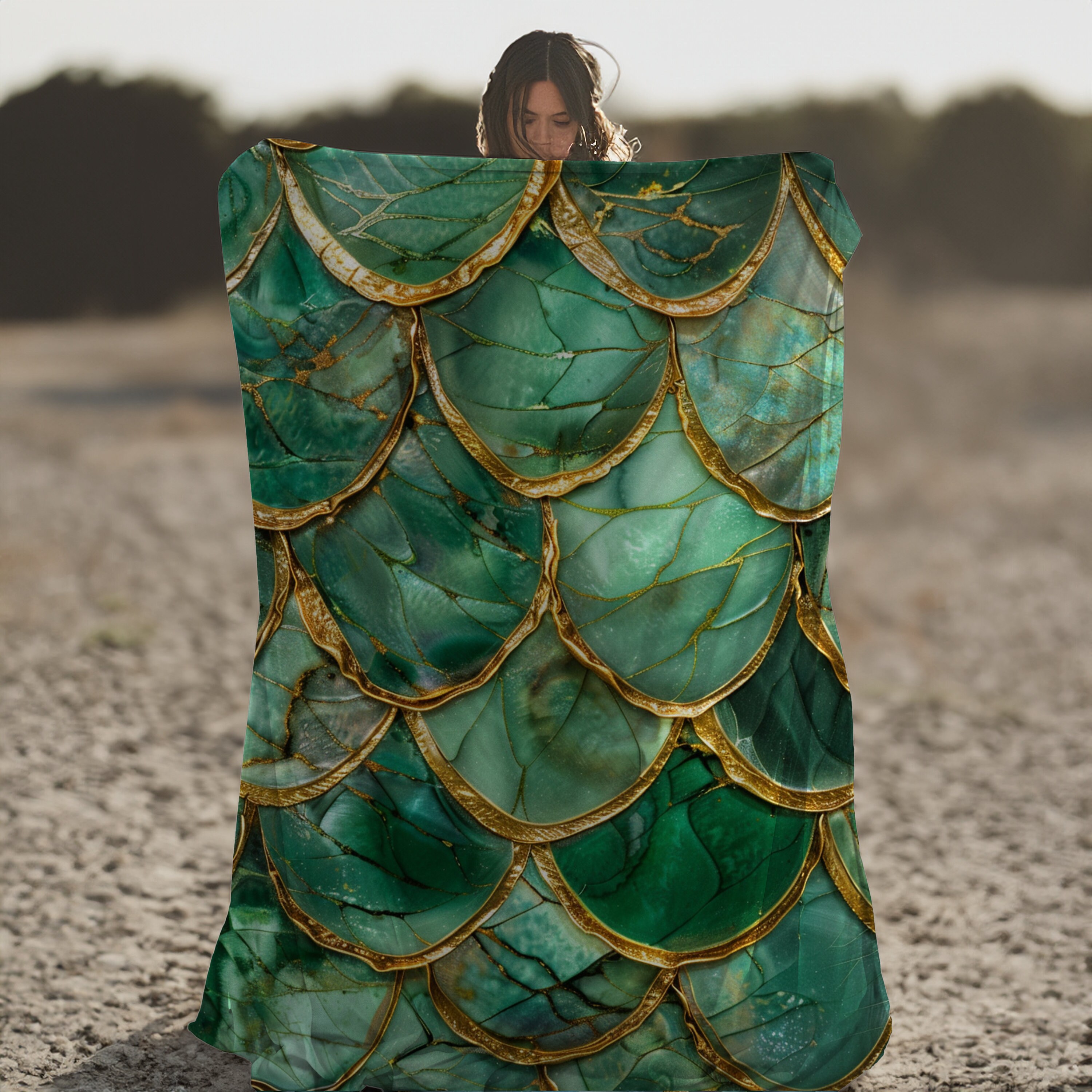 Jade Dragon Scale Blanket Fantasy Dragon Blanket Gift Mythical Creature ...
