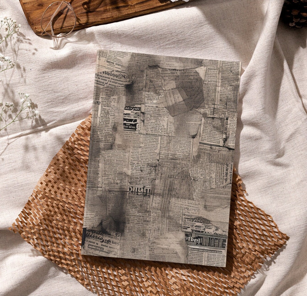 Vintage Newspaper Hardcover Journal Dark Academia Grunge Paper Vintage ...