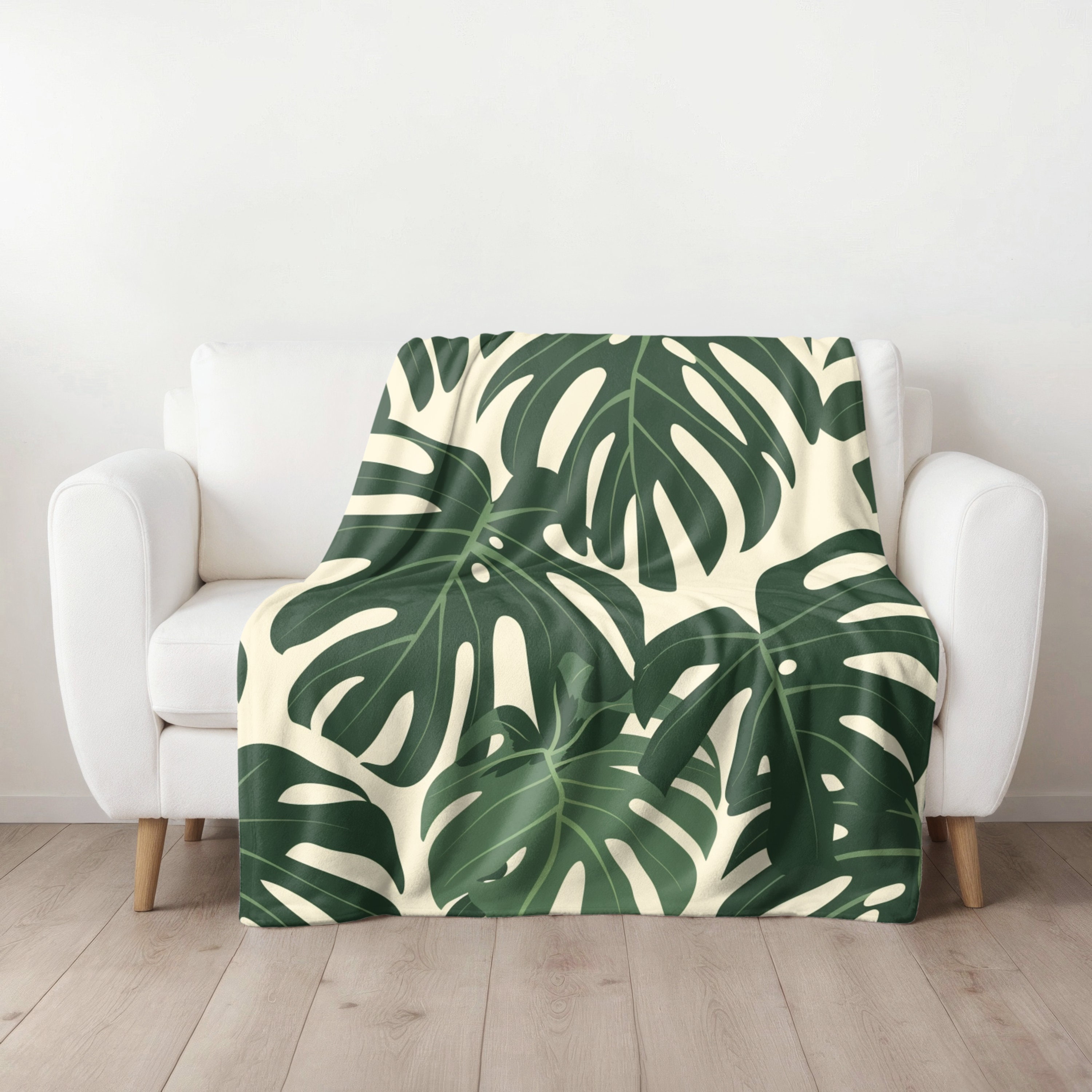 Monstera Leaf Blanket Forestcore Blanket Gift Plant Blanket Gift Cozy ...