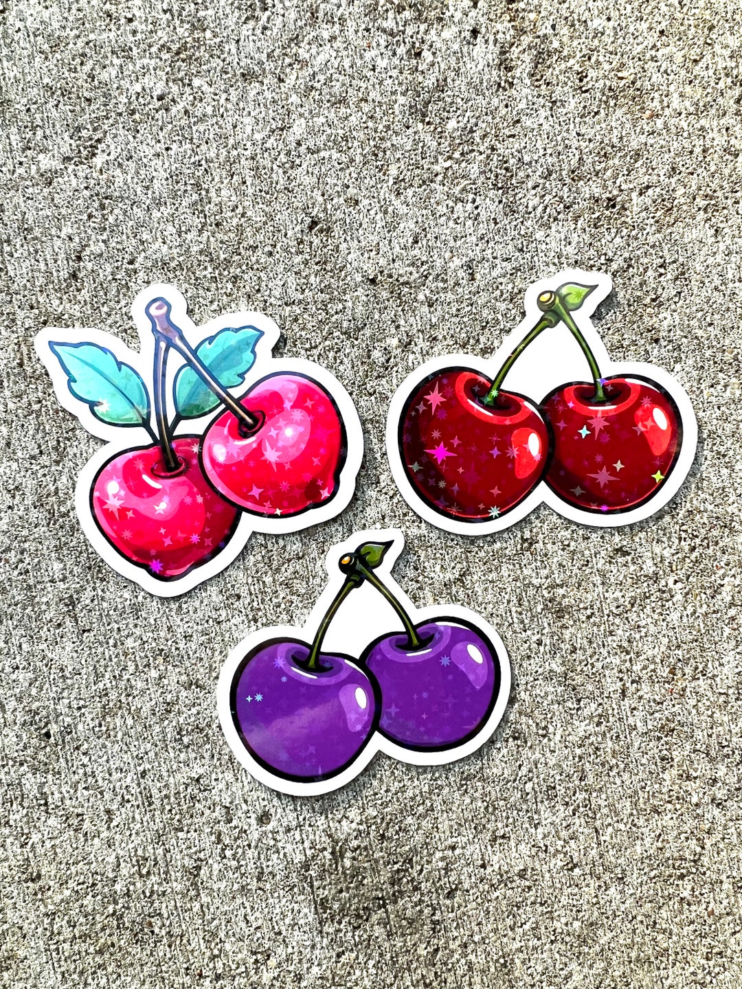 Cherries Vinyl Sticker, Laptop Sticker, Water Bottle Sticker, Water ...
