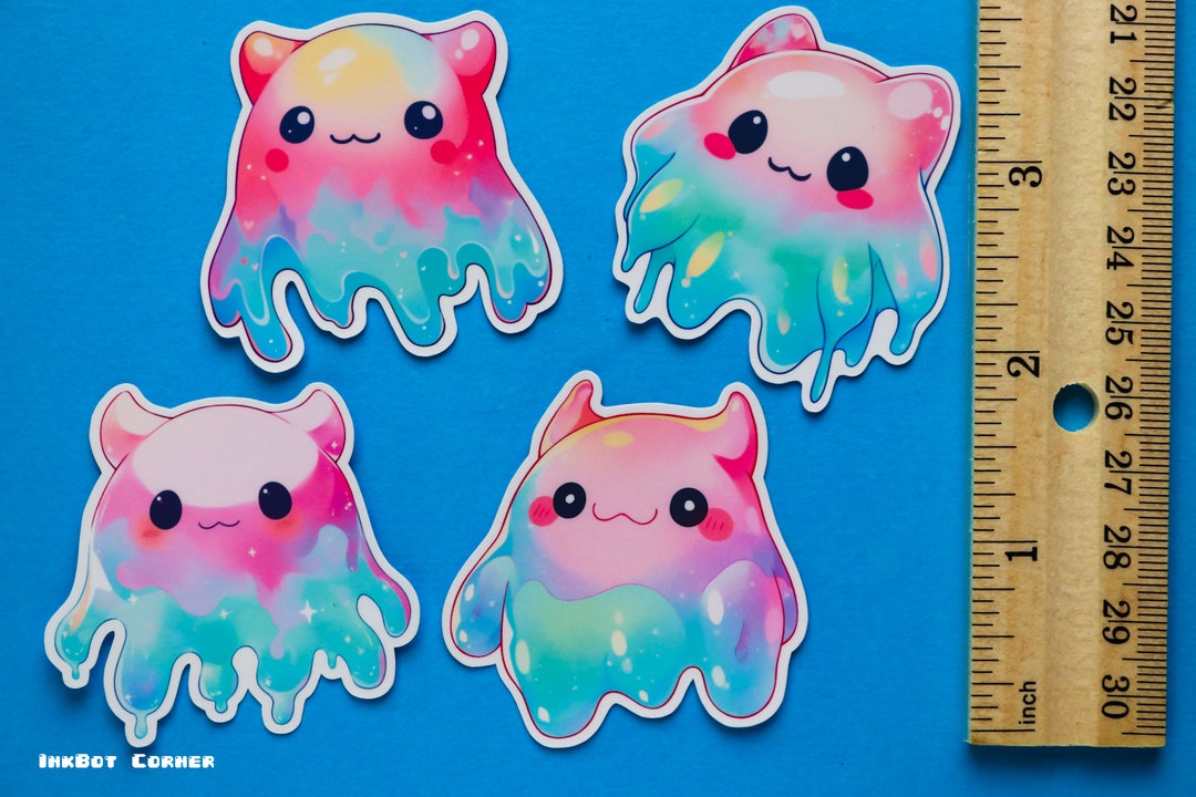 Rainbow Slime 4 Pack Slime Sticker Slime Sticker - Etsy