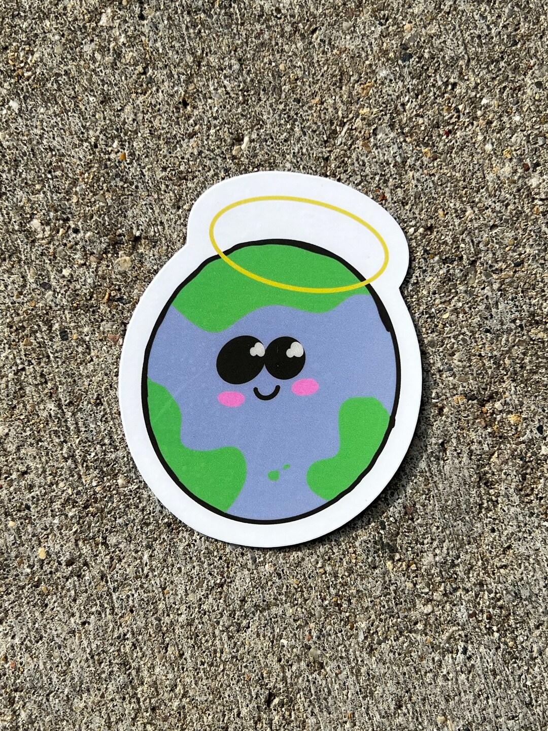 Happy Earth Sticker, Cute Earth Sticker, Smiley Face Sticker, Earth Day ...