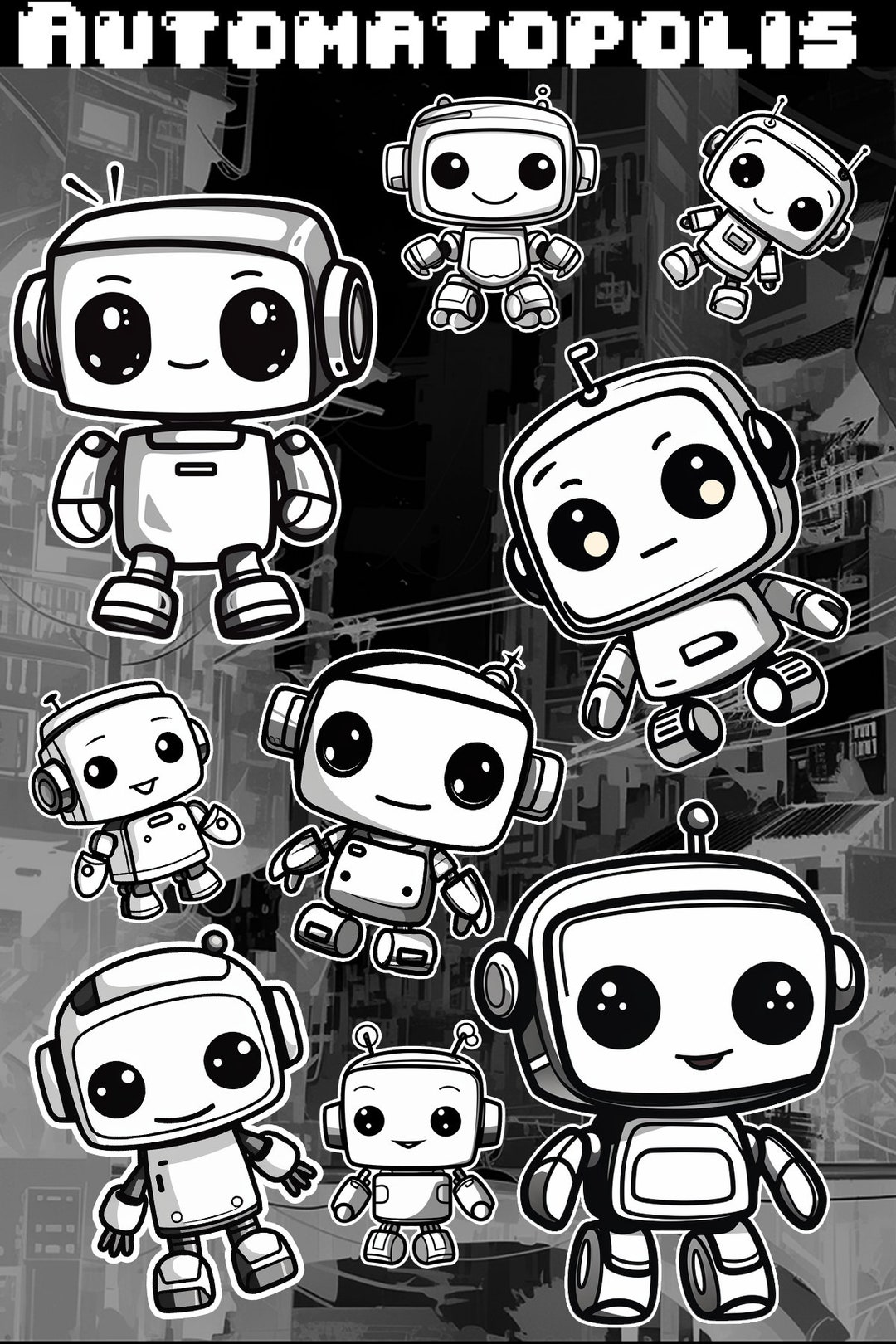 Robot Sticker Sheet Robot Stickers Robot Sticker - Etsy