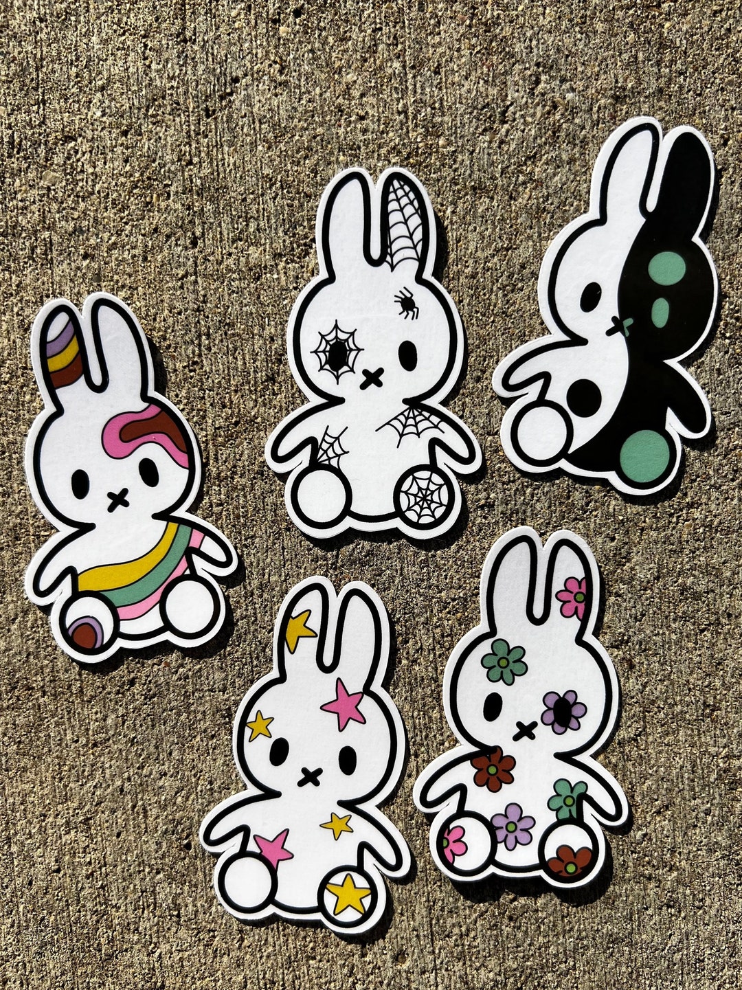 Bunny Sticker, 5 Pack Bunny Sticker, Vinyl Bunny Sticker - Etsy