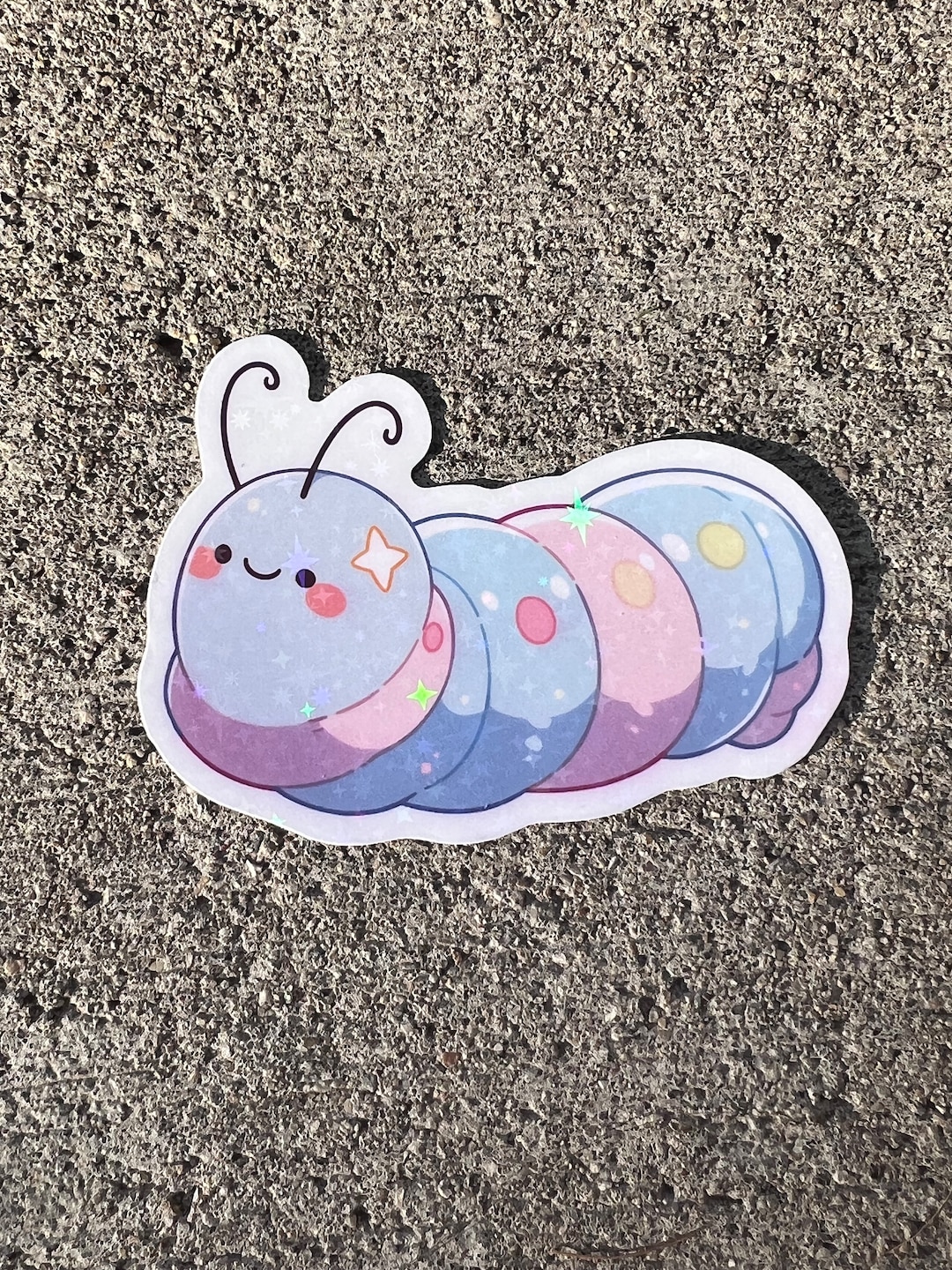 Caterpillar Holographic Sticker, Rainbow Caterpillar, Rainbow ...