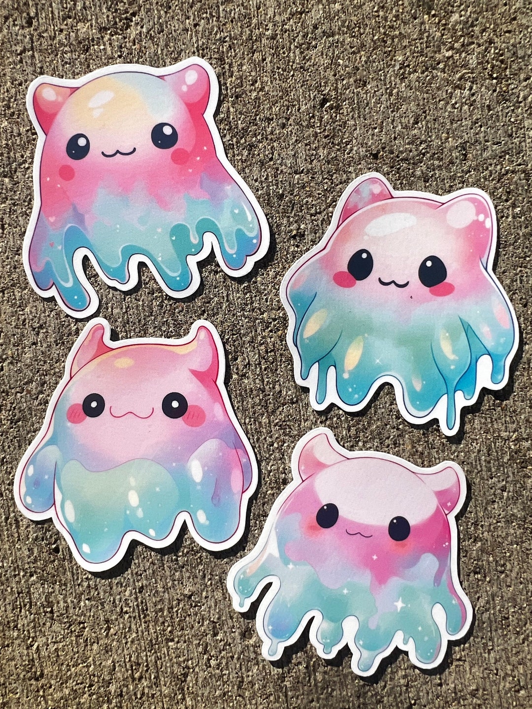 Rainbow Slime, 4 Pack Slime Sticker, Slime Sticker - Etsy