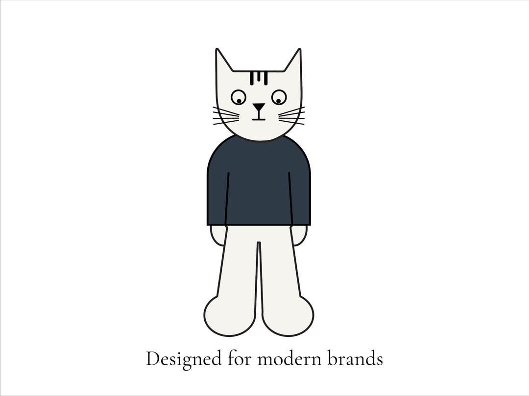 Calm Mascot Illustration for Modern Brands - Etsy