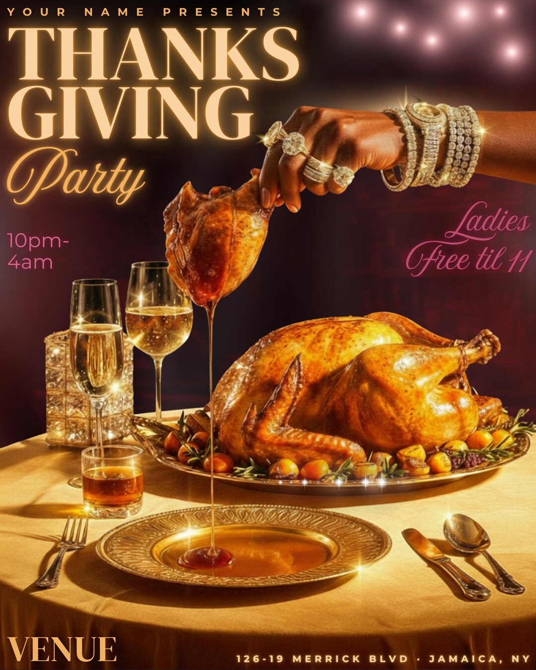 Editable Motion/animated Club Flyer Canva Template Thanksgiving ...
