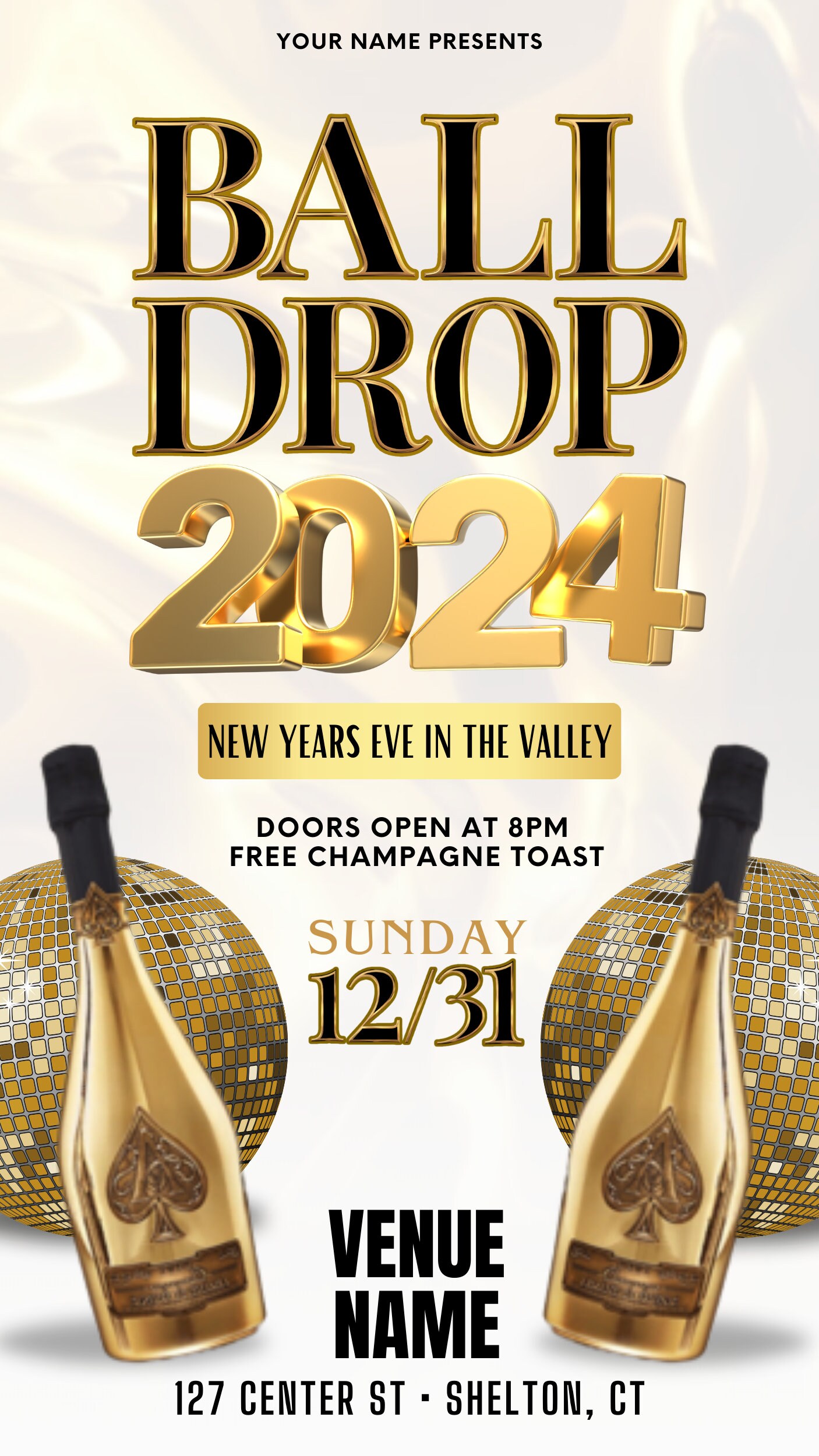 Editable Canva Motion Club Flyer Template ball Drop New Years - Etsy