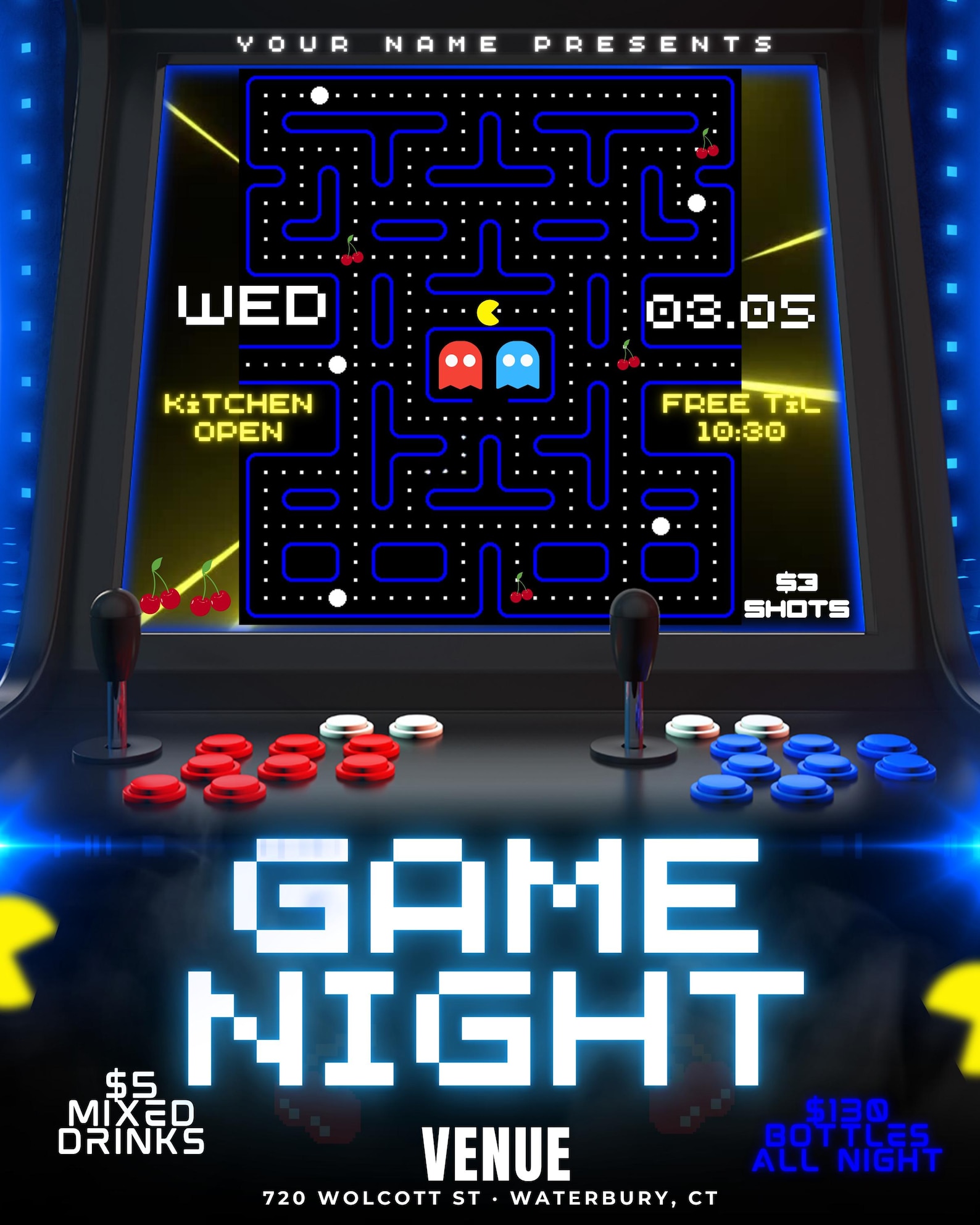 Editable Canva Animated Motion Flyer Template Game Night Video Game ...
