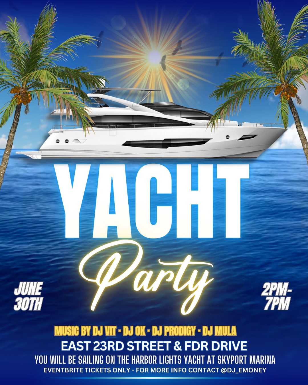 Yacht Party Editable Canva Motion Flyer Template - Etsy