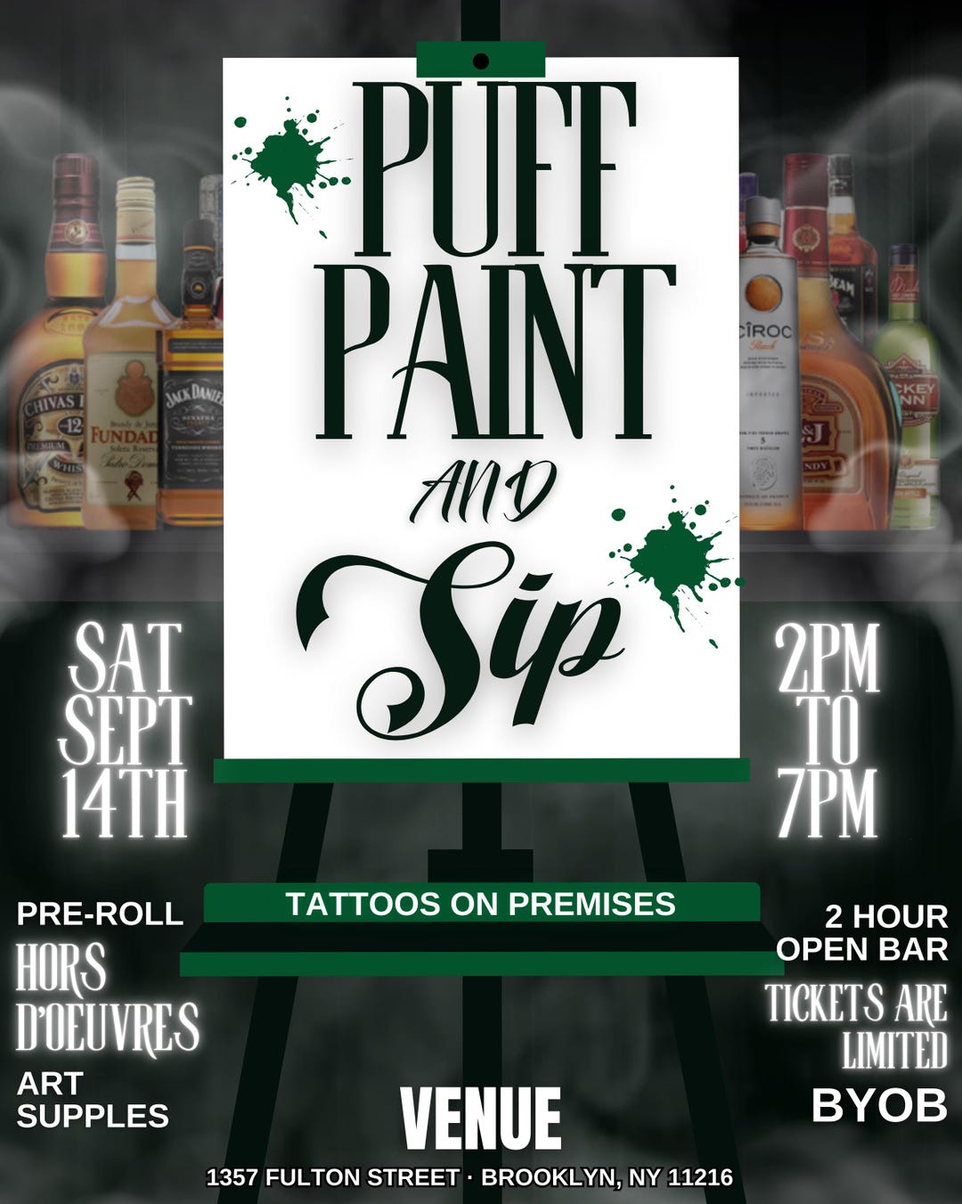 Editable Canva Motion Puff Sip and Paint Flyer Template - Etsy