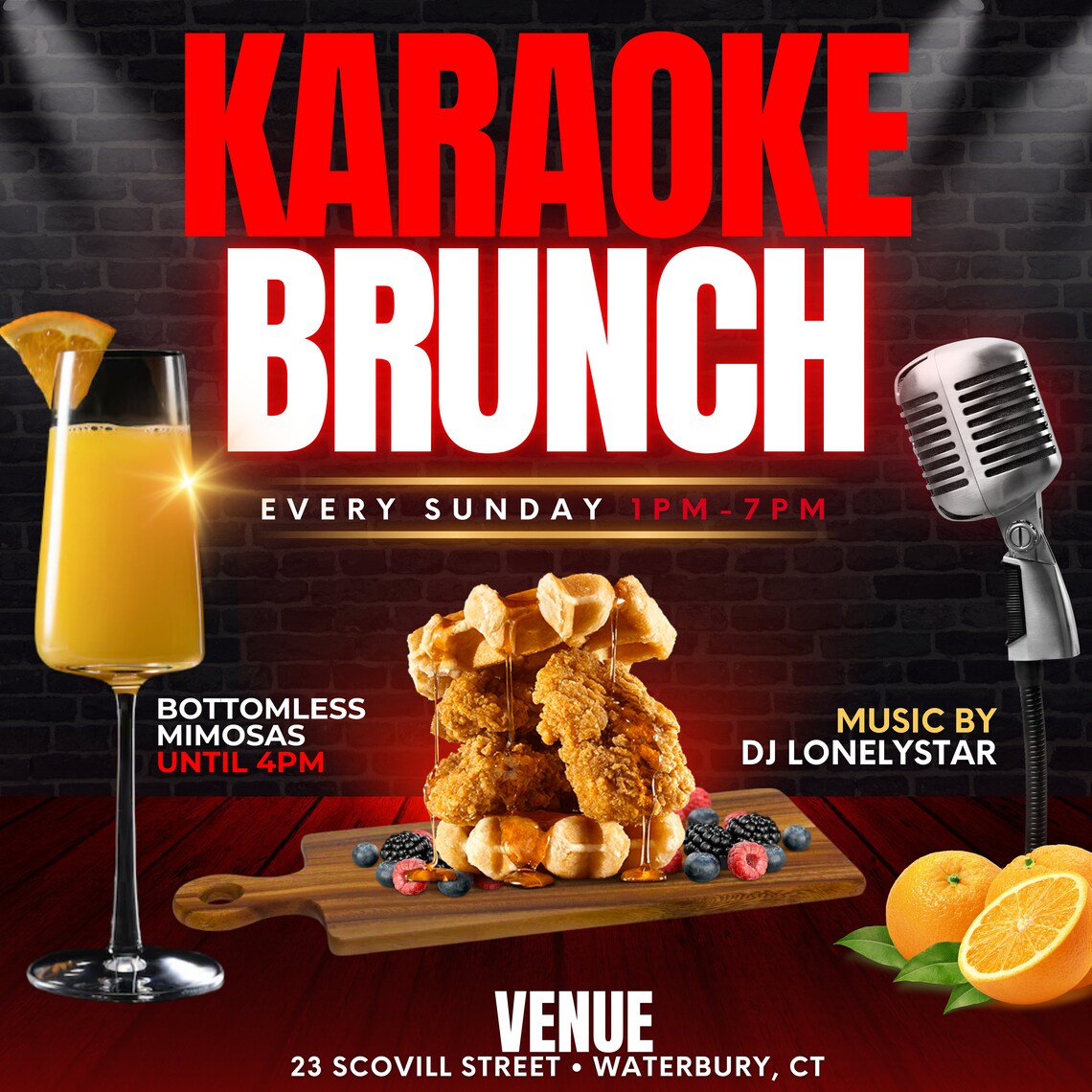Editable Motion/animated Karaoke Brunch Flyer Canva Template - Etsy